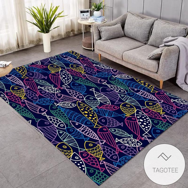 Ocean Life Fish Pattern Rug Living Room Carpet - Hot Sale 2024