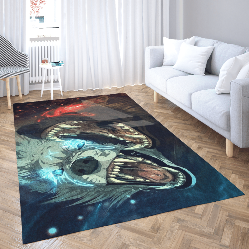 Water And Fire Wolf – Viking Area Rug - Hot Sale 2024